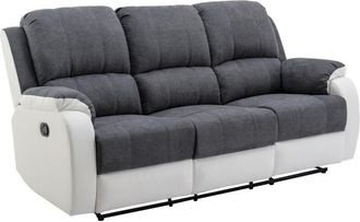 Vente-Unique Vente-unique - Canapé 3 places relax en microfibre et simili gris et blanc brody
