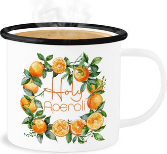 Shirtracer Emaille Becher Blechbecher - Alkohol - Tassen - Holy Aperoli | Holy Aperoly | Merchandise Aperol | Aperol Spritz | Aperol Kost&uuml;m | Aperol Fasching | A