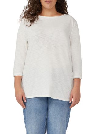 s.Oliver Shirt mit Flammgarnstruktur und 3/4-&Auml;rmeln