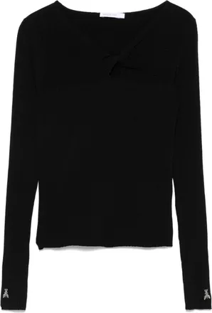 Patrizia Pepe pull à détail noué - Noir