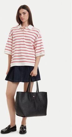 Tommy Jeans Handtasche Tjw Slouchy City Tote AW0AW18789 Schwarz