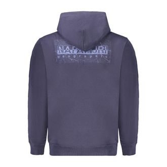 Napapijri Logo-Embroidered Cotton Hoodie - Blue