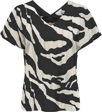 Only Onlnova Life Elite S/S Emmy Top AOP, Noir, XL Femmes