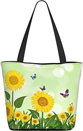 AOOEDM Sac &agrave; provisions pour femme papillons et tournesols 33 x 28 x 19 cm. Le cadeau parfait pour la Saint-Valentin. Cest de la Saint-Valentin pour maman, f