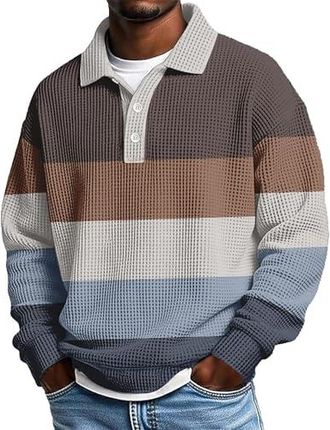 Generic Polo basique frais et respirant pour homme, coupe classique, boutonn&eacute;e, l&eacute;ger, extensible, t-shirts dext&eacute;rieur, bronze, XXL