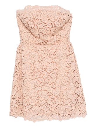 Ermanno Scervino robe-bustier à fleurs en dentelle - Rose