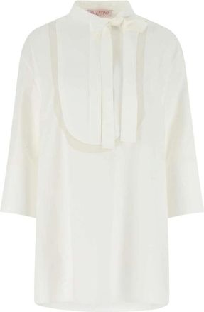 Valentino Garavani Femme, Blouses et Chemises, Blanc, Taille: 38 FR Chemise en popeline de coton
