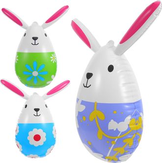 Soimiss NOLITOY 3st&uuml;cke Aufblasbare Osterhasen Gartenparty Dekorationen f&uuml;r Drau&szlig;en Fr&uuml;hlingsdekorationen Eier Umarmende Hasenfiguren f&uuml;r Garten und Party