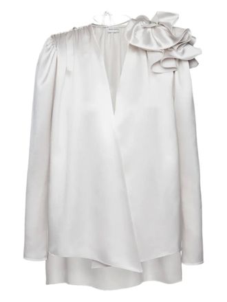 Magda Butrym blouse &agrave; volants - Blanc