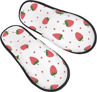 Generic Pantoufle Maison Fraises Roses &Agrave; Pois Hiver Pantoufles Unique Hiver Chaussures Chaudes Doux Chaussons Maison Pour Maison Chambre Camping M