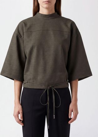 Jacquemus Havana Top mit hohem Kragen aus Schurwolle und &uuml;berschnittenen Schultern
