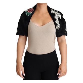Dolce & Gabbana Cropped Jacke - - Jackets - Damen - Schwarzk - 2XS