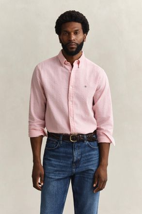 GANT Herren Regular Fit Seersucker Hemd mit Streifen (XXXL) ROSE Rosa