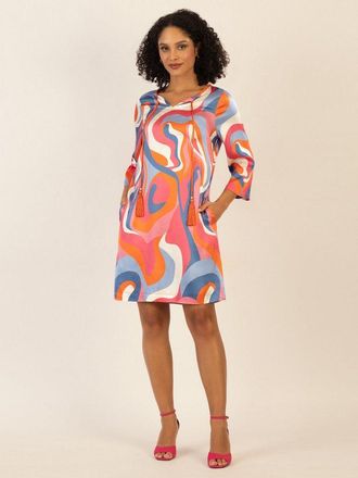 Mint & Mia Sommerkleid aus Satin mit grafischem Muster