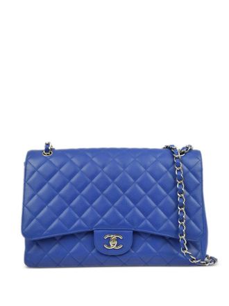 Chanel sac porté épaule Jumbo Classic Flap (2009) - Bleu