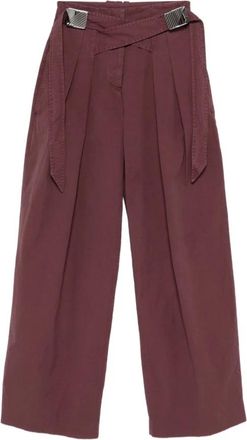 The Attico Femme, Pantalons, Brun, Taille: 34 FR Wide Pantalons