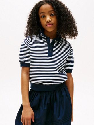 Tommy Hilfiger Poloshirt OTTOMAN STRIPE POLO SS f&uuml;r Kinder bis 16 Jahre, mit breitem Saumbund