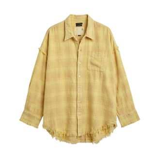 R13 Femme, Blouses et Chemises, Jaune, Taille: 36 FR Shredded Seam Drop Neck Shirt