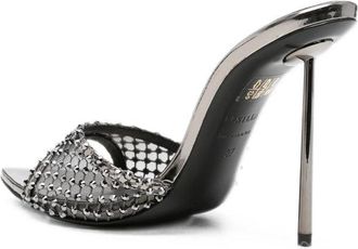 Le Silla Crystal-Mesh Stiletto Heel - Silver