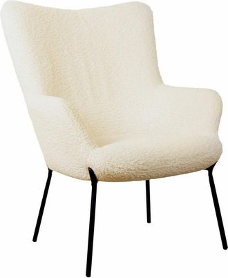 Happy Garden Happy Garden - Fauteuil en tissu bouclette écru eira