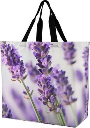 Generic Fleur De Lavande Sac Courses D&eacute;contract&eacute; Sacs De Courses Imperm&eacute;able Sac Fourre Tout Pour Universit&eacute; Travail Plage