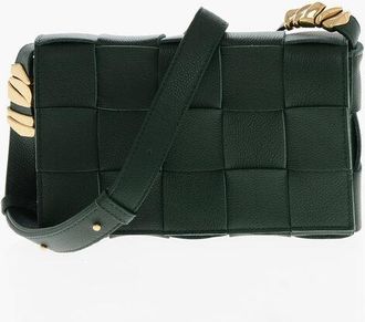 Bottega Veneta Braided Leather Shoulder Bag with Golden Effect Details Gr&ouml;&szlig;e Unica
