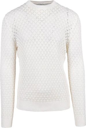 Eleventy Homme, Pulls, Blanc, Taille: 2XL Maglione in Tricot