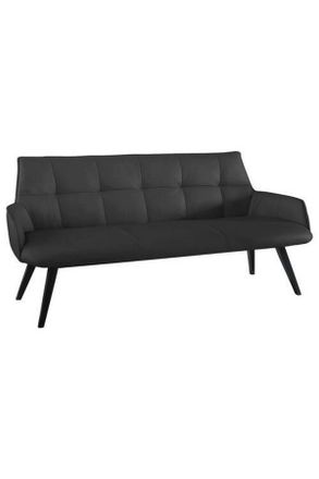 Novel Sitzbank, Schwarz, Holz, Leder, Echtleder, Color-Finish-Leder, Rauleder, Buche, massiv, 3-Sitzer, 160x89.5x64 cm, FSC, Lederauswahl, Esszimmer, B&auml;nke,