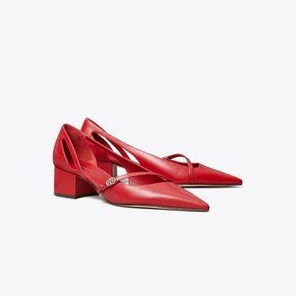 Tory Burch Damen DOrsay Pumps mit Doppel-T-Schnalle