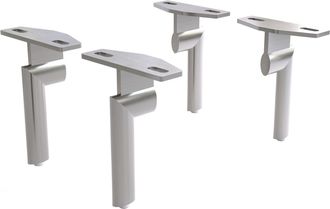 DELIFE Fuß Oval Edelstahl gebürstet 15 cm für alle Möbelarten (4er Set)