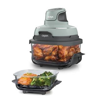 Ninja CRISPi tragbare Air fryer Hei&szlig;luftfritteuse, 3,8 l, 4-in-1: Hei&szlig;luftfrittieren, Braten, Warmhalten, Recrisp, kompakt, 6 Portionen, 2x herausnehmbare G