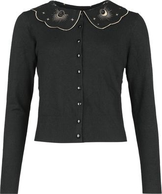 Voodoo Vixen Moon Phase Cat Emb Cardigan Frauen Cardigan schwarz XL