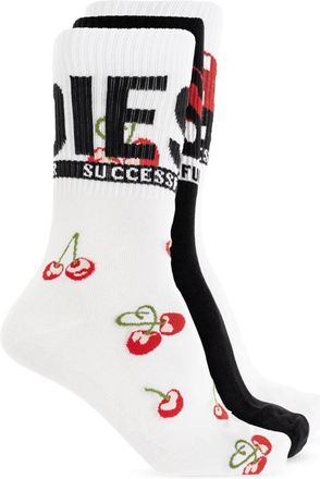 Diesel Homme, Sous-v&ecirc;tements, Multicolore, Taille: M Lot de trois paires de chaussettes