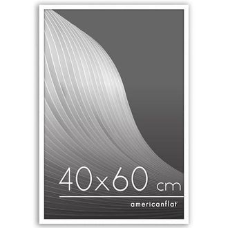 Americanflat Bilderrahmen 40x60 cm aus Kunststoff - schmaler Bilderrahmen 60x40 cm mit Plexi-Scheibe - Fotorahmen mit integrierter Aufh&auml;ngung f&uuml;r Hoch- und Querfor