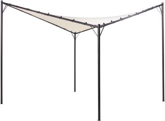 Beliani Tonnelle de jardin avec Structure en Acier 300 x 300 cm et Toile Beige Aventine