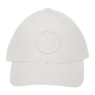 Stone Island Homme, Accessoires, Blanc, Taille: ONE Size Logo Baseball Cap