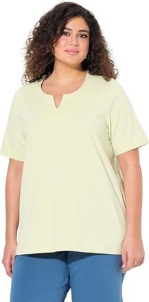 Ulla Popken T- Shirt, A-Linie, Tunika-Ausschnitt, Halbarm col en Goutte deau, Pistache, 54-56 Femmes