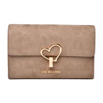 Love Moschino Pochette effet daim avec bandouli&egrave;re - Femme - Sacs - Beige - Taille: ONE Size