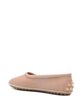 Tod's Metal Dots Nappa Leather Ballet Flat - Nude