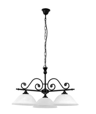 Rabalux 3-flammige Pendelleuchte Landhausstil wei&szlig;es Alabasterglas Metall schwarz Dorothea