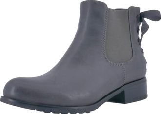 Elara Damen Stiefeletten Chelsea Boots mit Schleife Chunkyrayan P F916-Grey-42