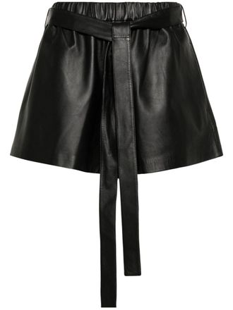 Red Valentino short en curi &agrave; taille ceintur&eacute;e - Noir