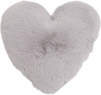 CB Home & Style Kissen Herz Herzkissen 40 x 30 cm weich plüsch Dekokissen Sofakissen (Hellgrau)