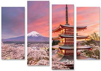 Islandburner Tableau Tableaux Fujiyoshida Japon vue du Mont Fuji et de la Pagode Cadre sur Toile Impression Photo Affiches