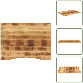 vidaXL The Living Store - vidaXL Schreibtischplatte mit Aussparung 100x80x2,5cm Massivholz Mango