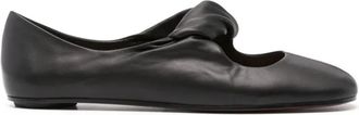 Alexander McQueen Twisted Strap Ballet Flats With Moulded Arc Heel - Gr. 38,5 (EU) - in Schwarz