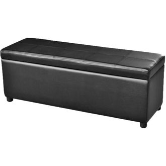 vidaXL Vidaxl - Banc long de rangement Bois Noir