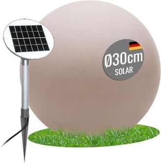 8 Seasons design Solar Kugelleuchte 30 cm Shining Globe (sand) LED warmweiß, Dämmerungssensor - wetterfest - große Solarlampe für außen (Garten, Terrasse, Balko