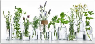 Artland ARTland Spritzschutz Küchenrückwand aus Alu für Küche Herd Spüle 120x55 cm (BxH) mit Motiv Pflanzen Kräuter Gewürze Lavendel Basilikum Blumen H9KE