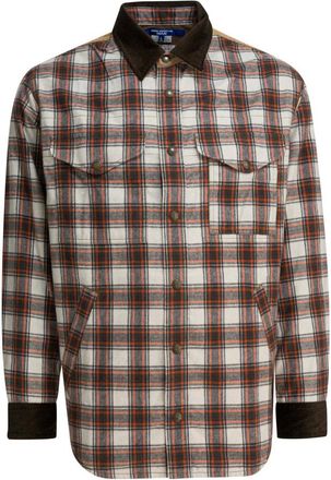 Junya Watanabe Homme, Chemises, Brun, Taille: XL Check Overshirt Jacket